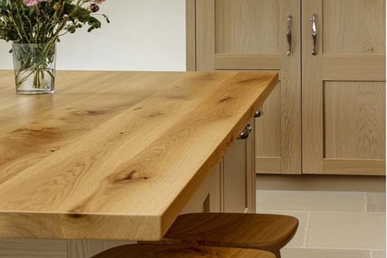 Full Stave Rustic Oak Worktop 38mm By 620mm By 2800mm at Wood and Beyond