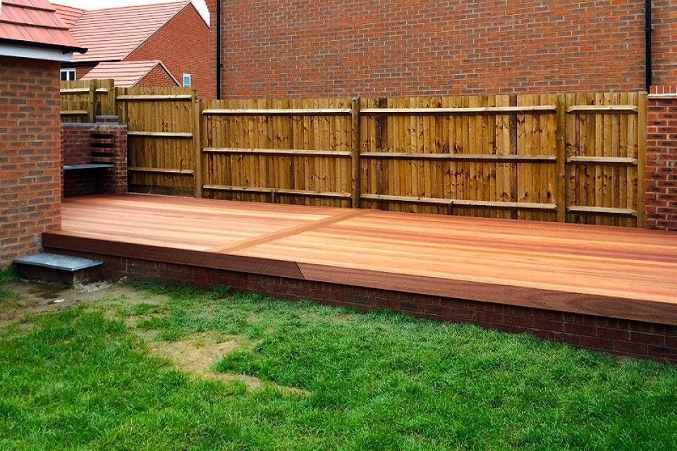 Red Balau Hardwood Decking Boards Using Hidden Fixing 19mm By 90mm By ...