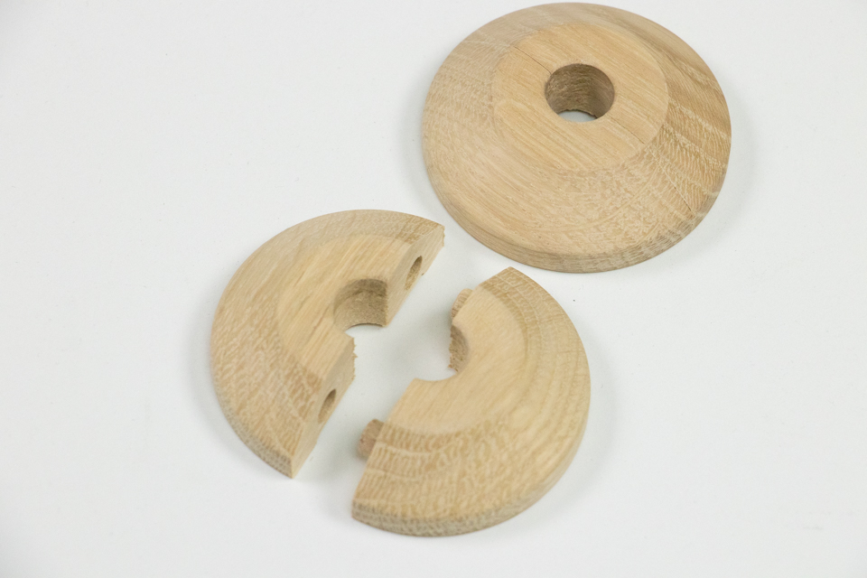 Pair of Oak Unfinished Pipe Covers 10mm at Wood and Beyond