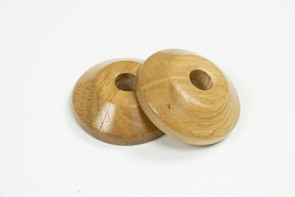 Pair of Oak Lacquered Pipe Covers 10mm at Wood and Beyond
