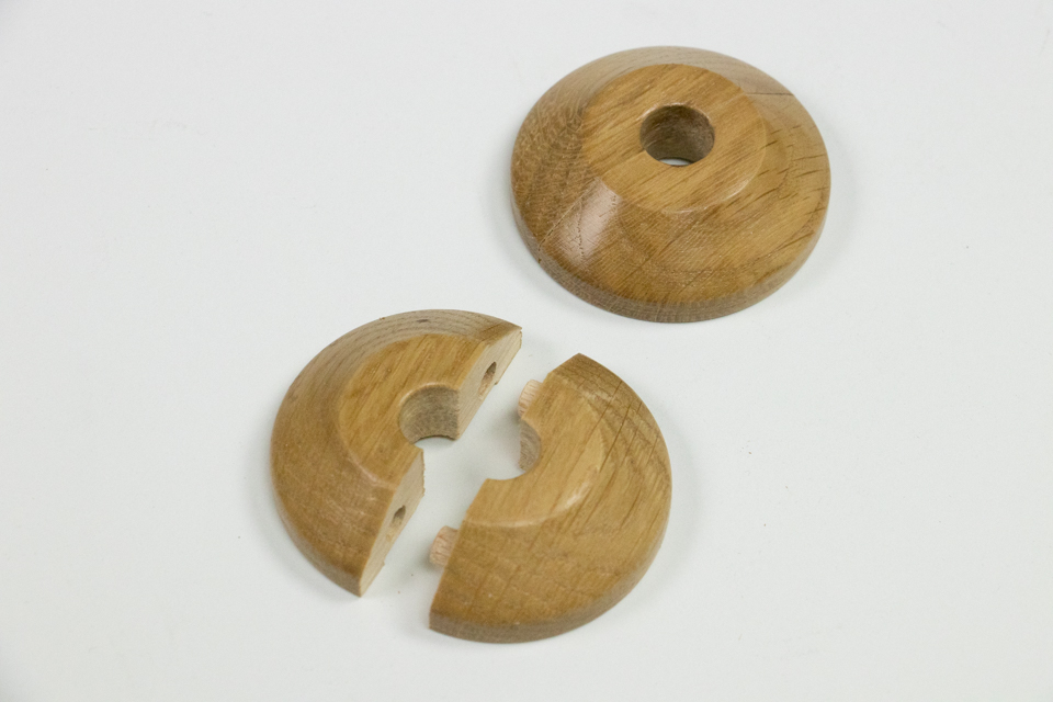 Pair of Oak Lacquered Pipe Covers 10mm at Wood and Beyond