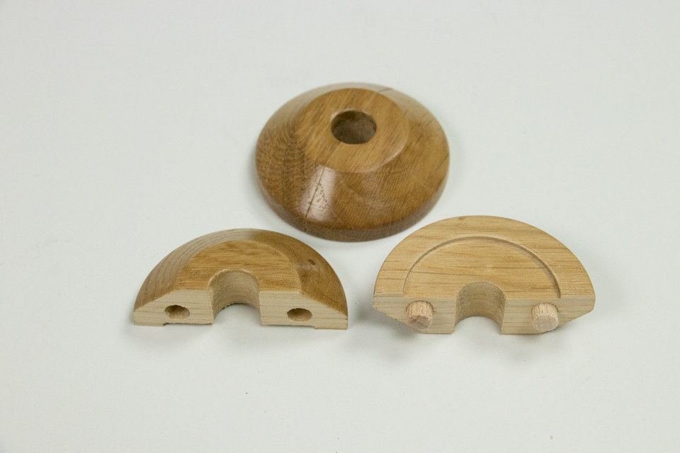 Pair of Oak Lacquered Pipe Covers 10mm at Wood and Beyond