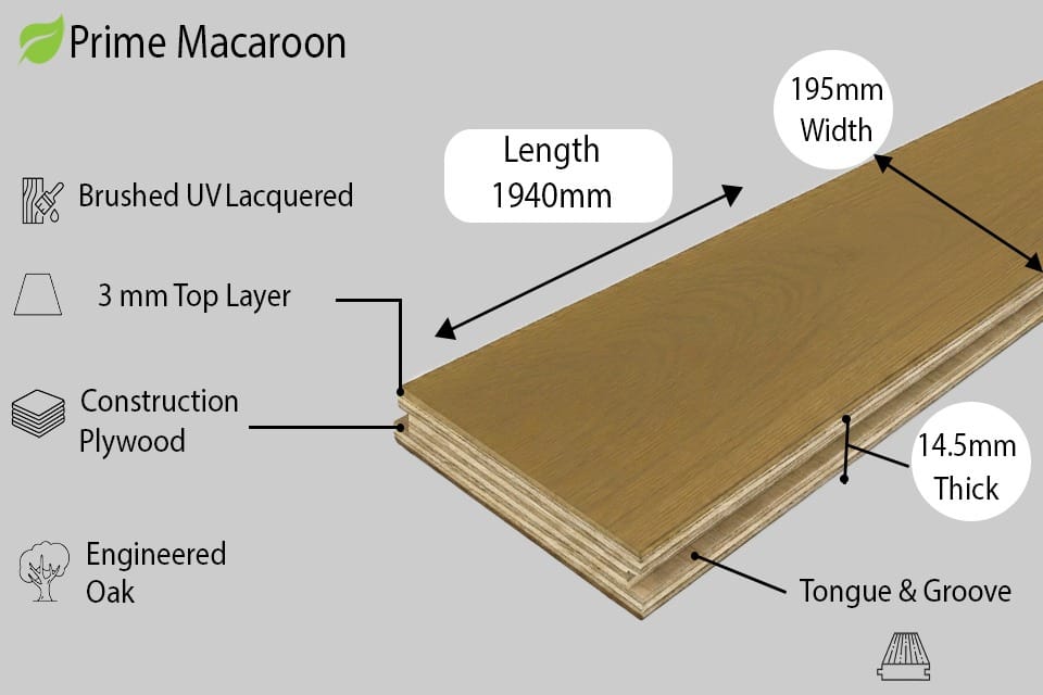 Essenza Prime Engineered Flooring White Oak Macaroon Brushed UV ...