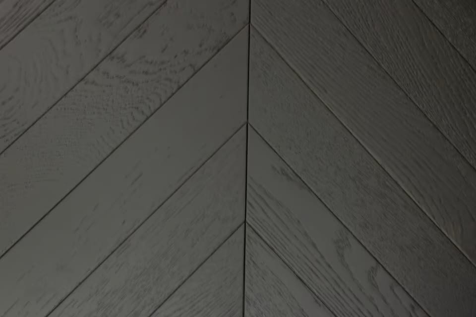 Essenza Natural Engineered Flooring Oak Chevron Jet Black Brushed UV ...